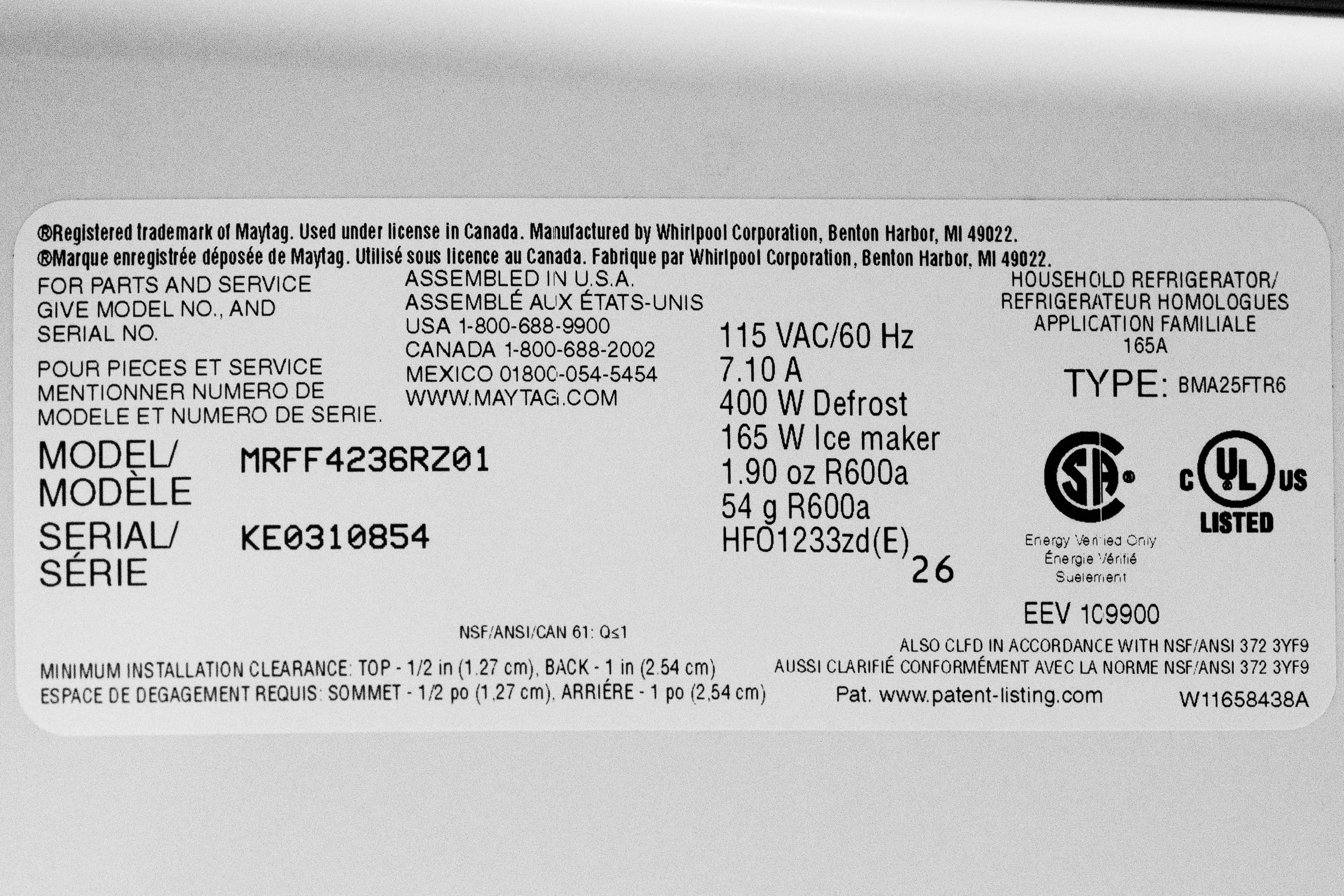 Maytag MRFF4236RZ Review - RTINGS.com