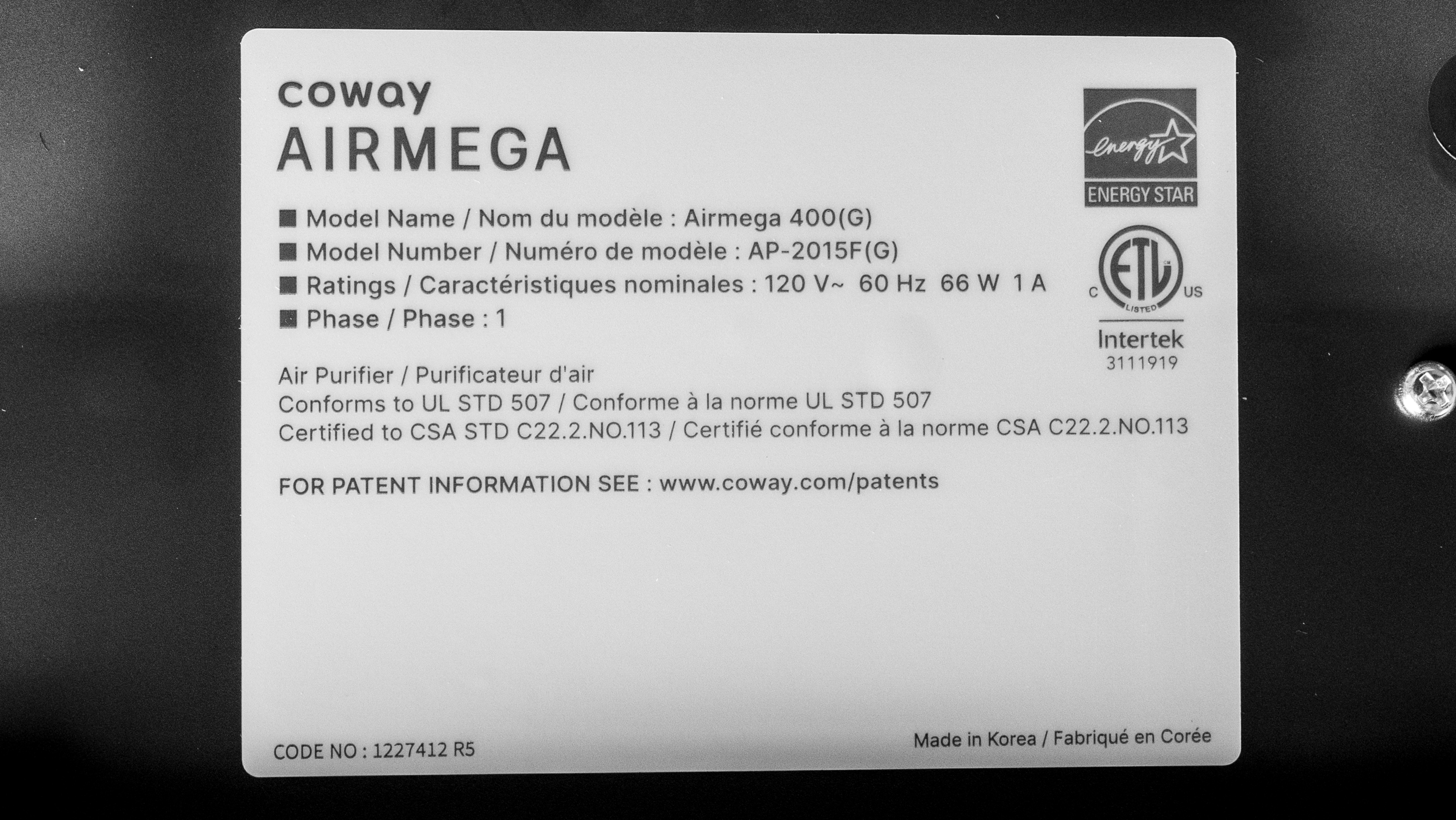 Coway Airmega 400 Review - RTINGS.com